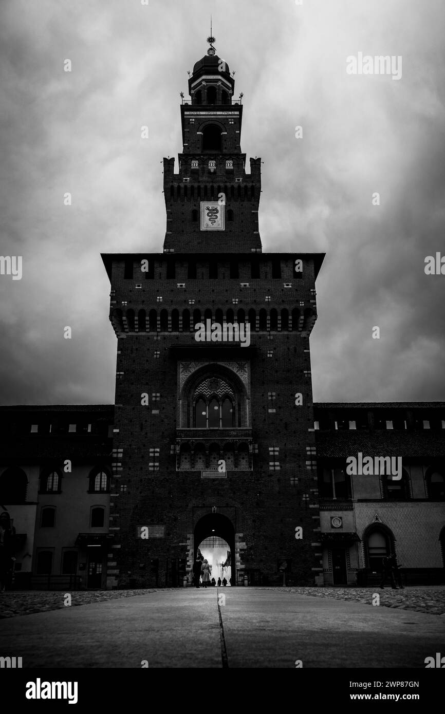 Urban clock tower Black and White Stock Photos & Images - Alamy