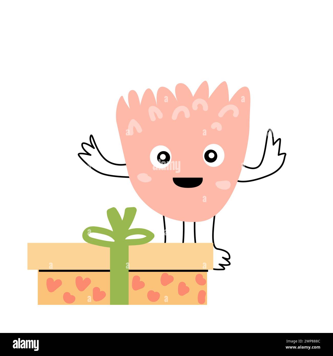 Happy monster for celebration birthday banner. Vector illustration of ...