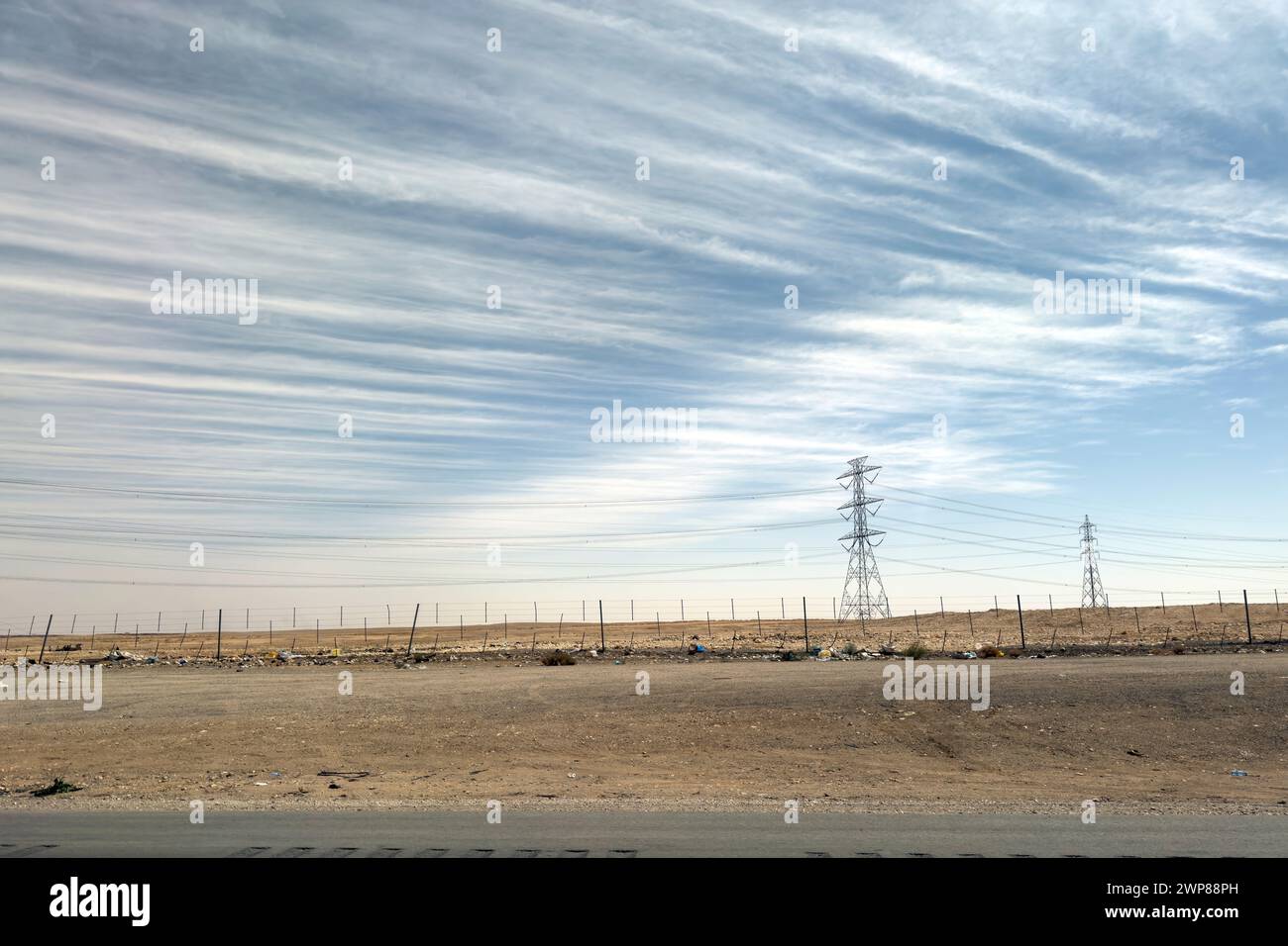 Power transmission lines in desert hi-res stock photography and images ...