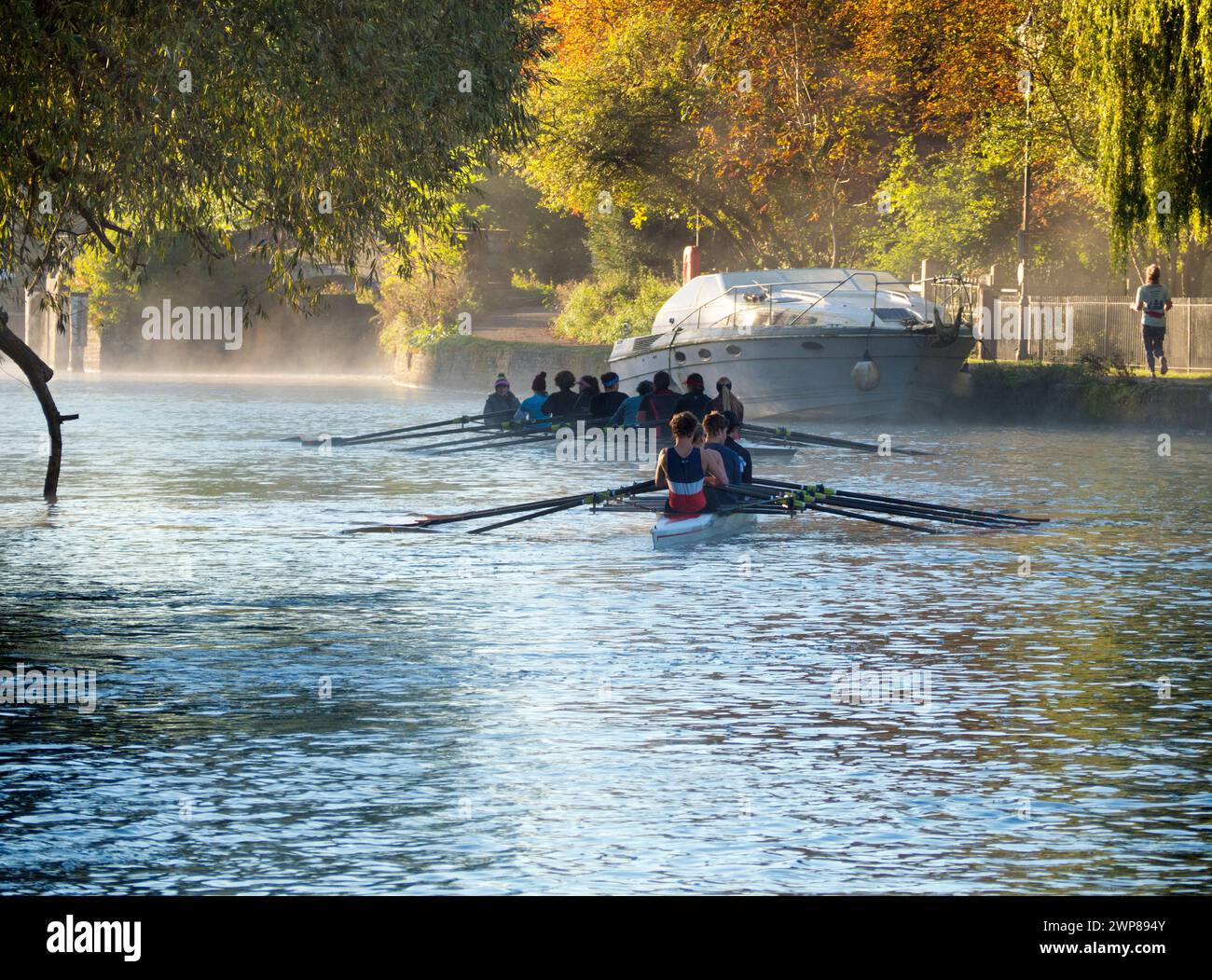 Rowing teams on the Thames by Iffley Lock and downstream of Oxford. It ...