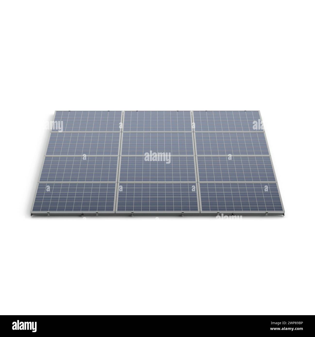 A realistic 3D render of three solar panels on a white background Stock ...