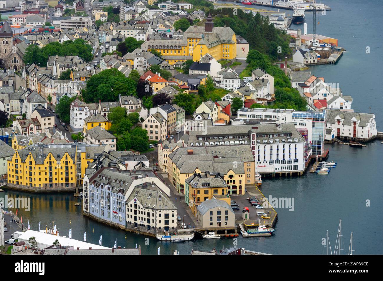 Ålesund,cityscape taken from above at the Aksla Viewpoint, Ålesund ...