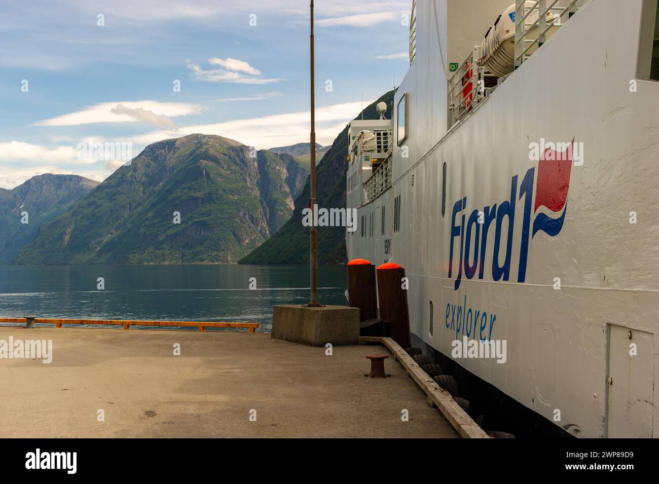 A Fjord1 fjord ferry at the Geiranger Fjord, Norway Stock Photo - Alamy