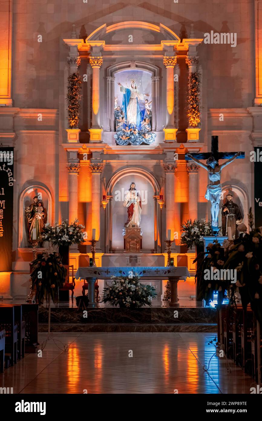 The interior of a church in Tangancicuaro, Michoacan, Mexico Stock ...
