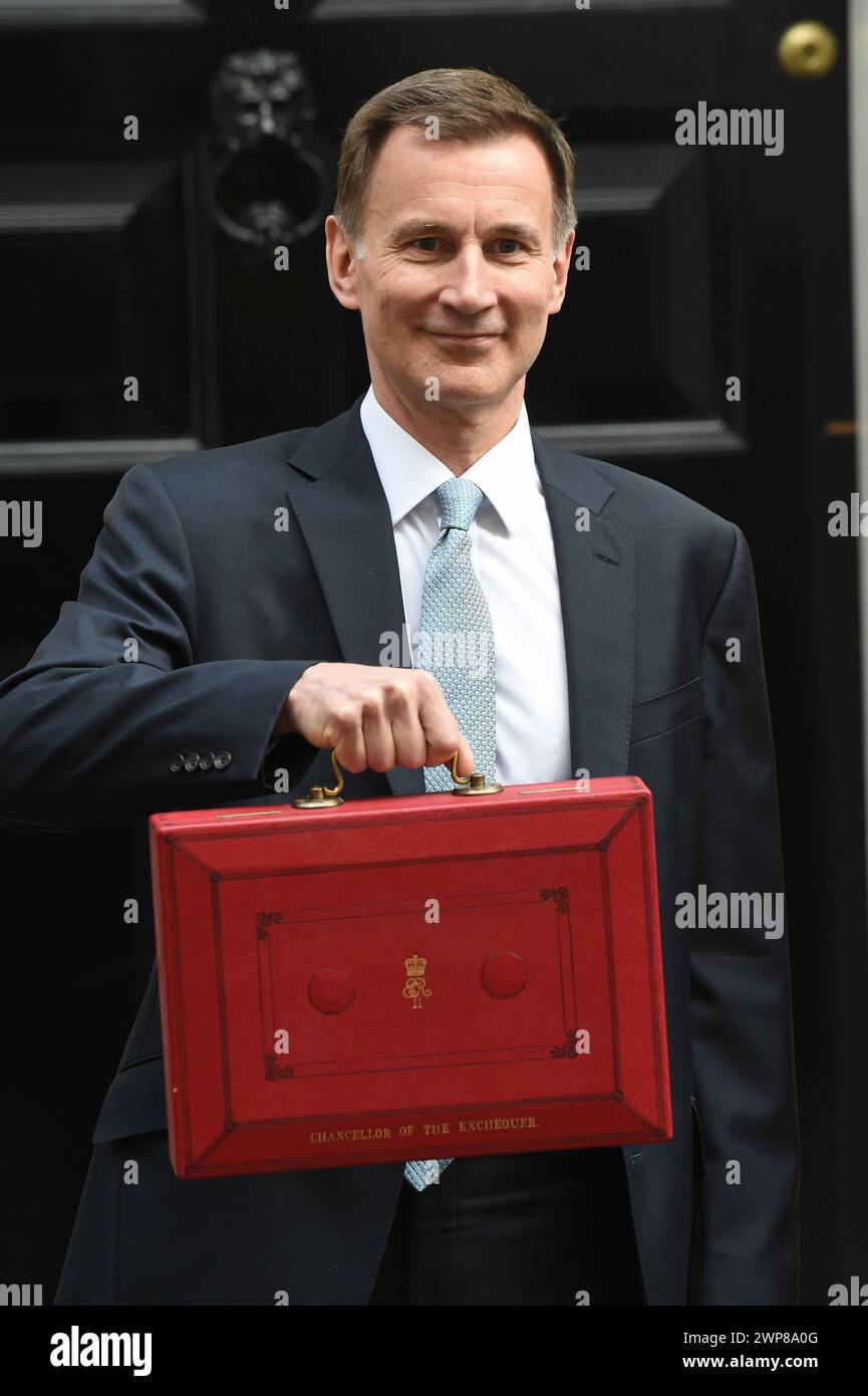 London, UK. 6th Mar, 2024. Chancellor of the Exchequer Jeremy Hunt ...