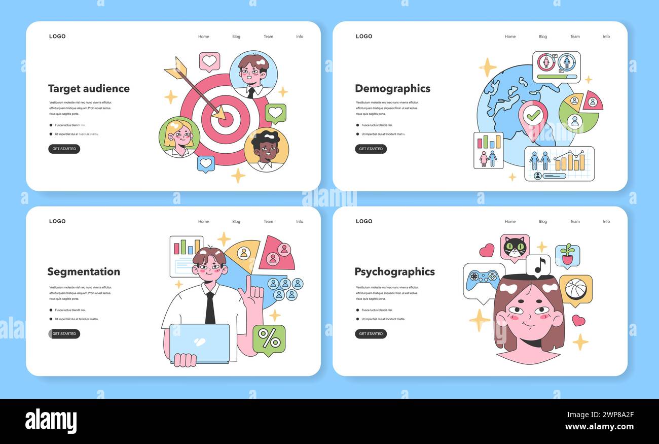Marketing Analytics set. Engaging visuals on target audience reach ... Marketing Analytics set. Engaging visuals on target audience reach ...