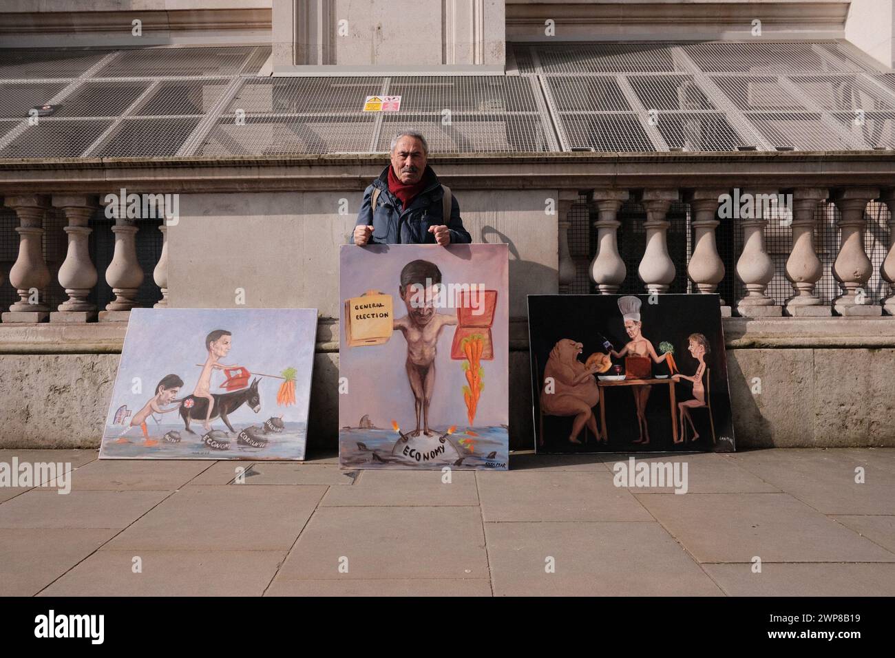 London, UK, 6 Mar 2024. Protest outside Downing Street on the day the ...