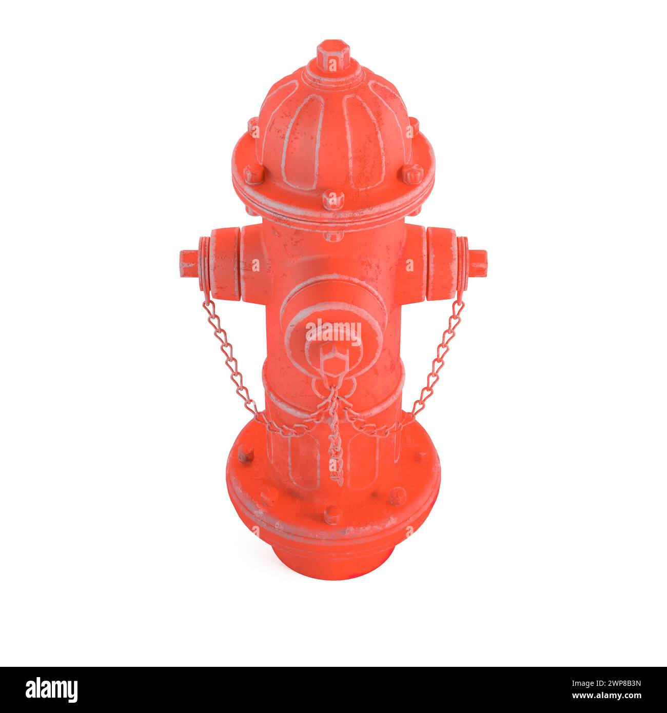 A 3D render of a red fire hydrant against a white background Stock ...