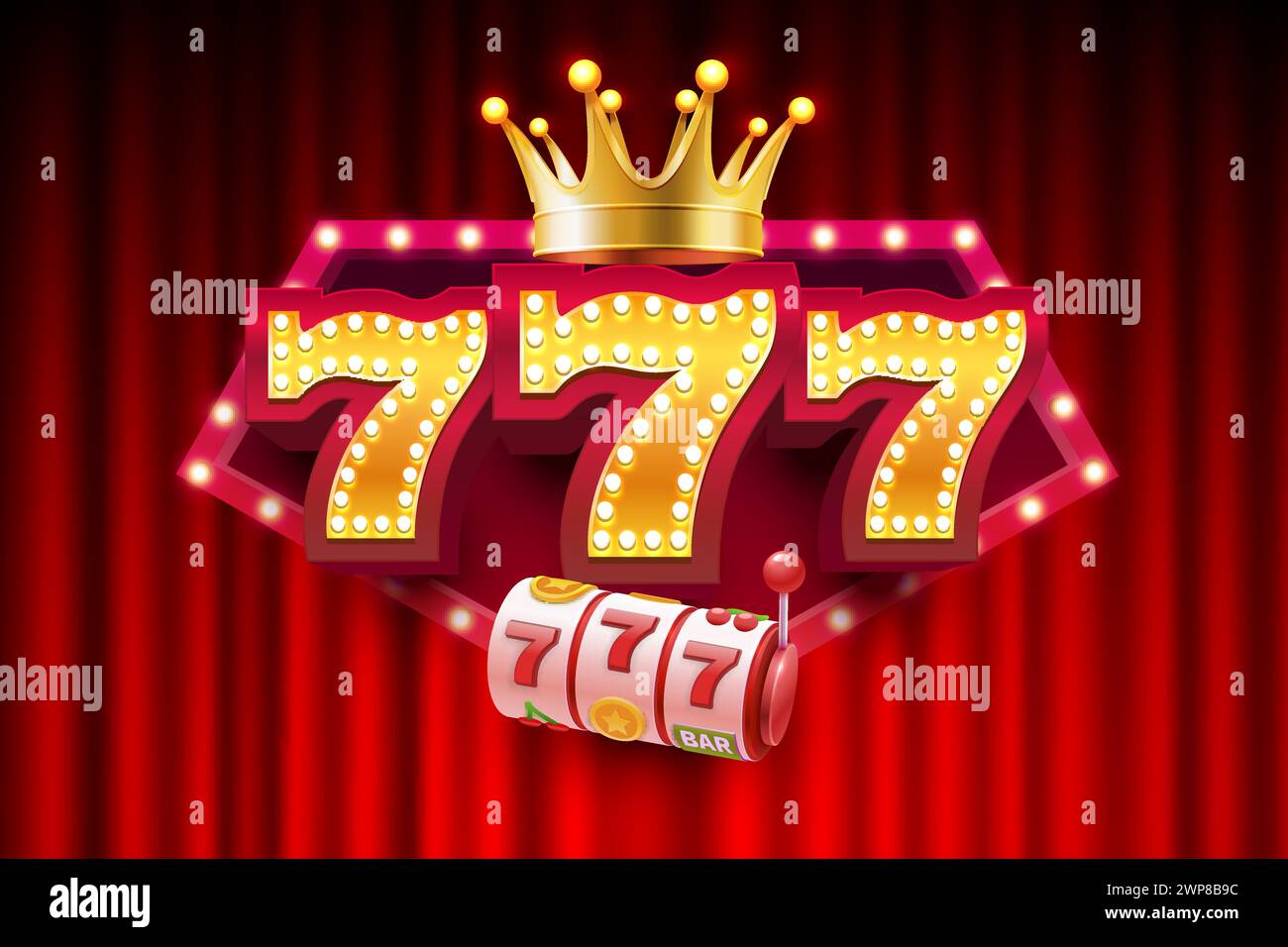 Winner 777 slots icons, slot sign machine, night Vegas. Vector Stock ...