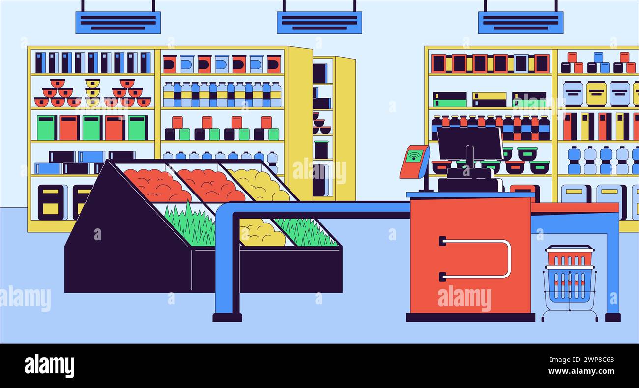 Check out line grocery store Stock Vector Images - Alamy
