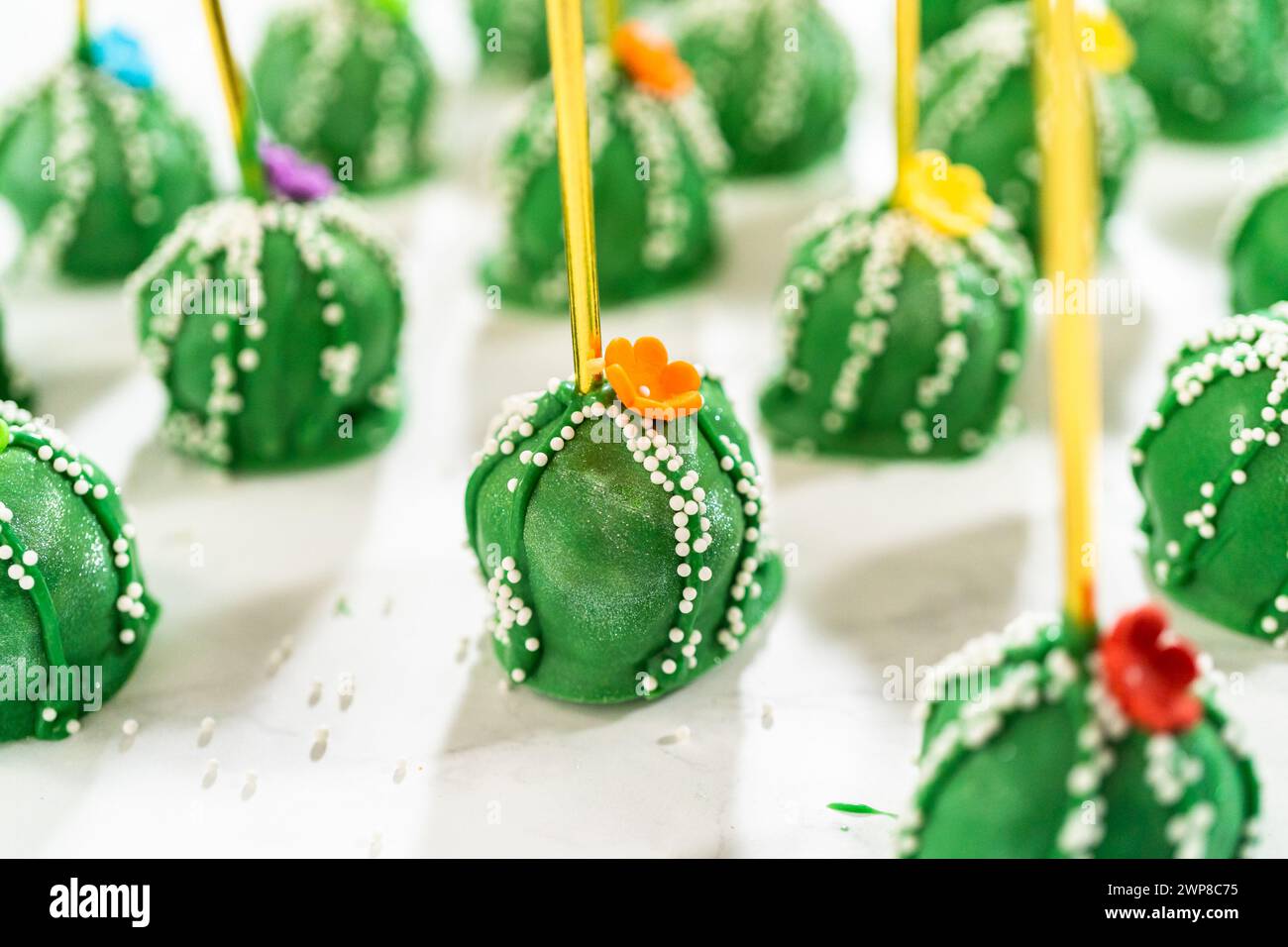 Delicious cactus cake pops for Cinco de Mayo celebration Stock Photo ...
