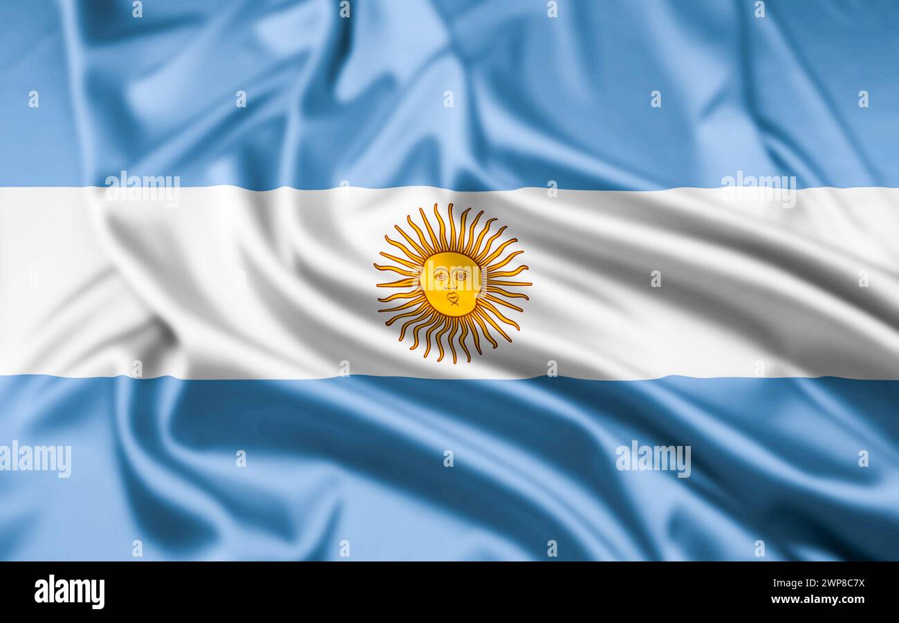 The Flag of The Argentine Republic with a Ripple Effect Stock Photo - Alamy