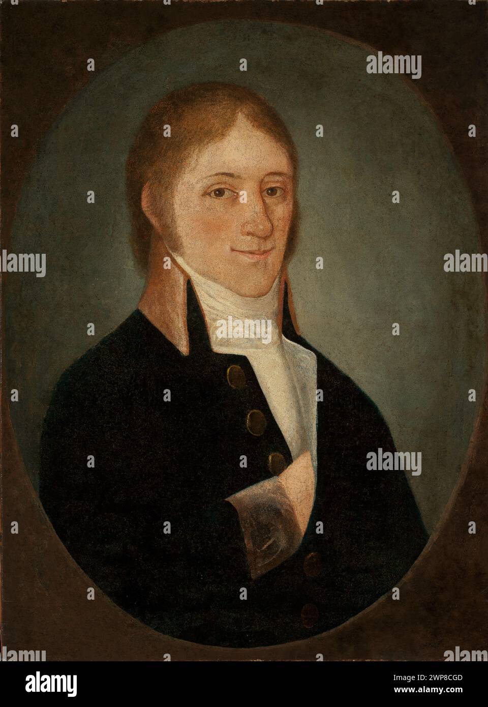 Portrait of the husband in uniform; unknown Polish painter; around 1810 ...