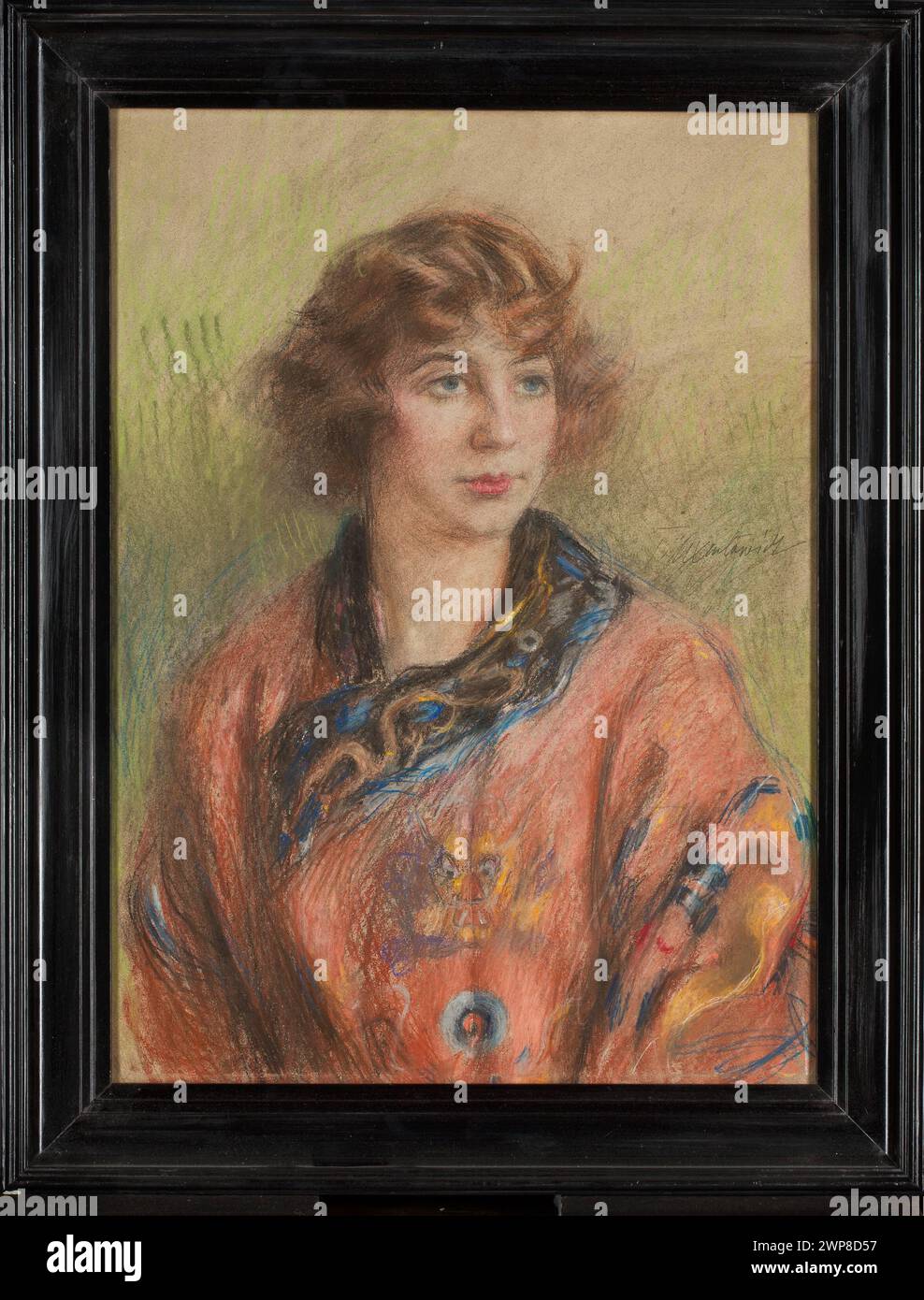 Portrait of a woman in a chief women's robe "longpao"; Axentowicz ...
