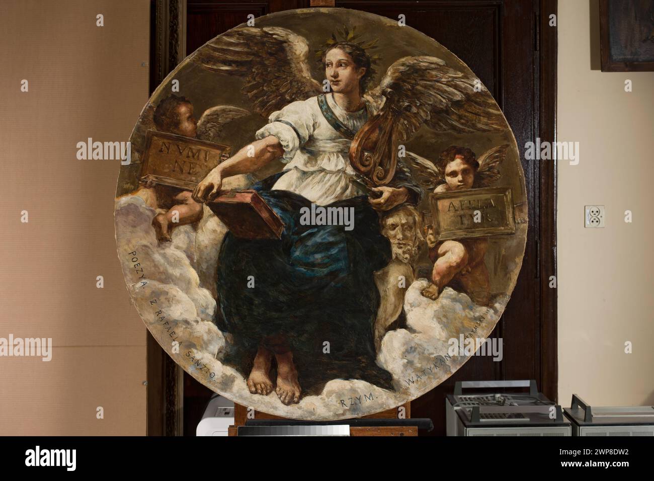 The 1883 painting 'Poetry' by Aleksander Gierymski, inspired by Raphael ...