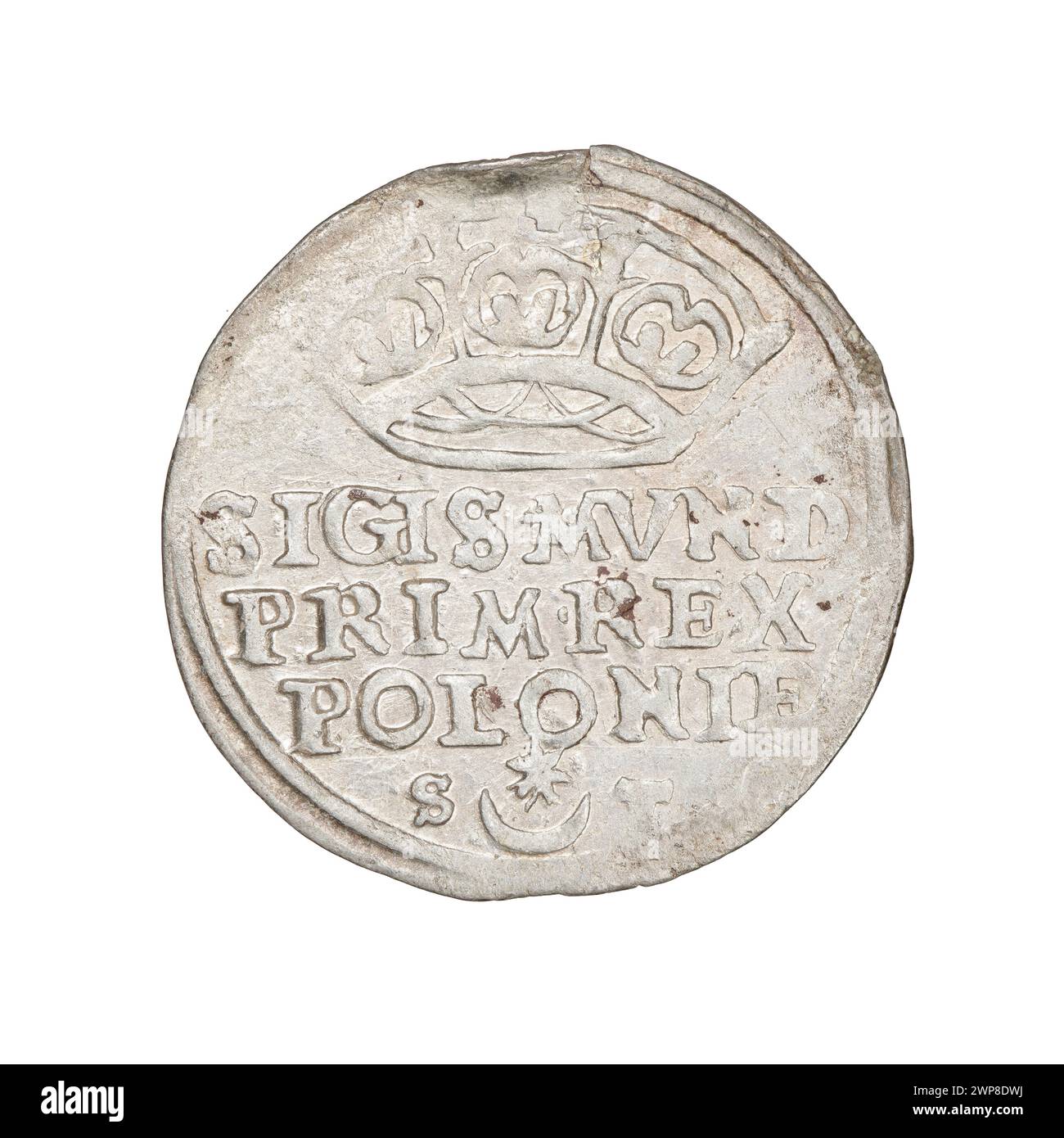 A 1548 crown penny from King Zygmunt I Stary, representing official ...
