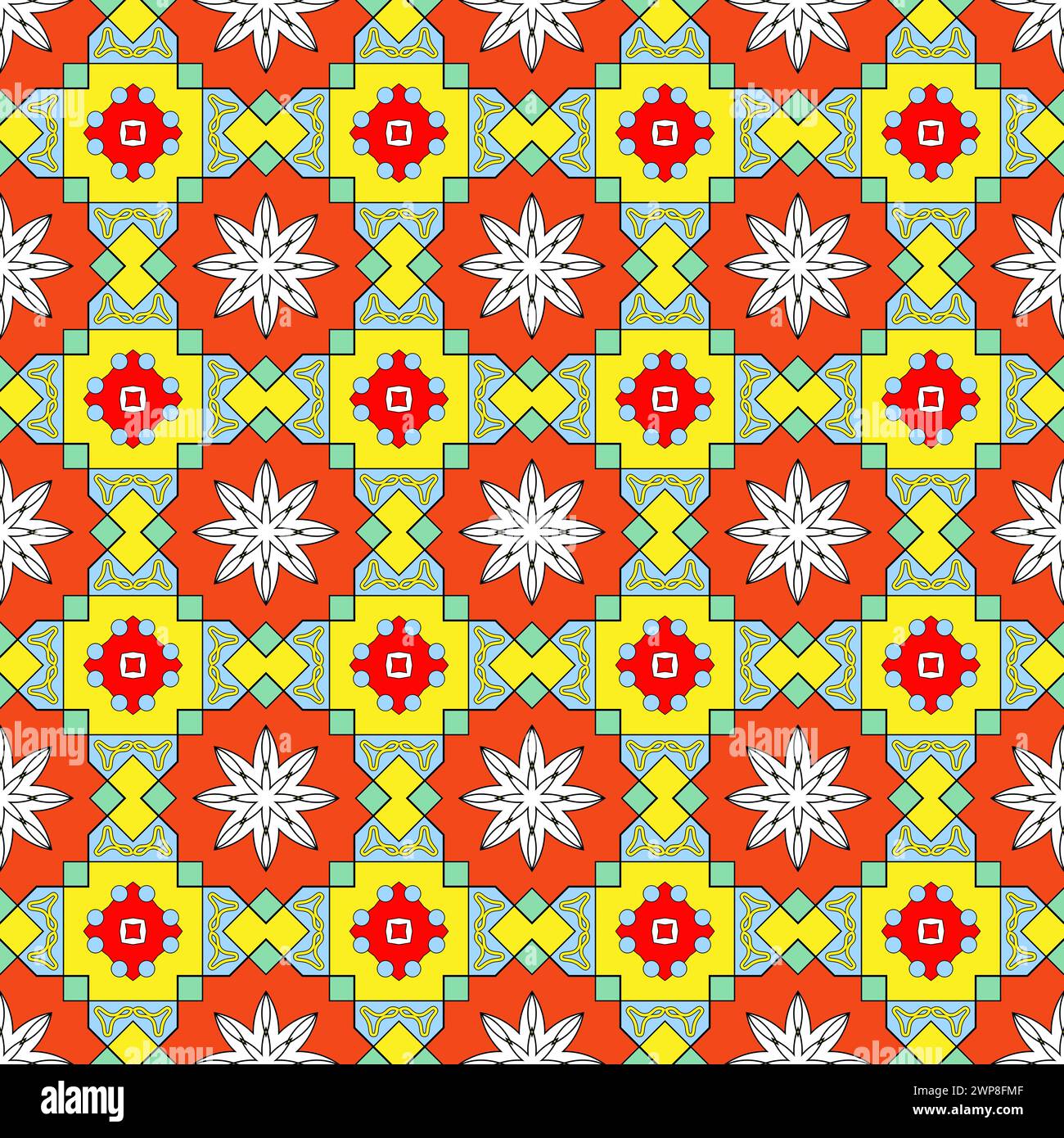 A vibrant geometric pattern with bold colors, perfect for backgrounds ...