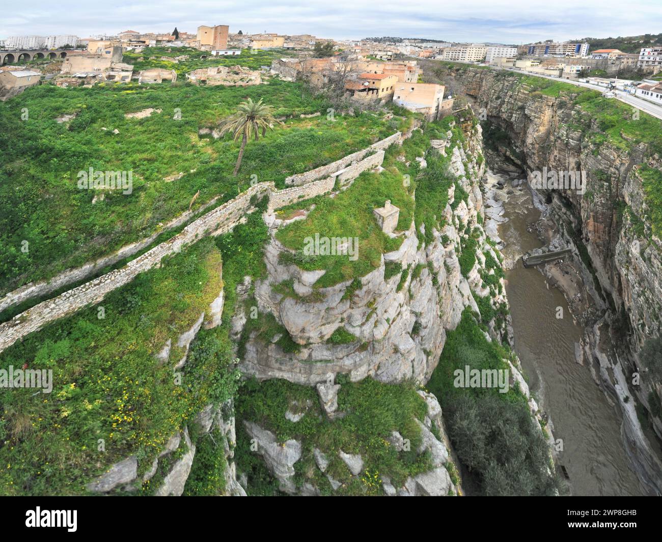 Panorama of the Algerian city of Constantine located on a hill Stock ...