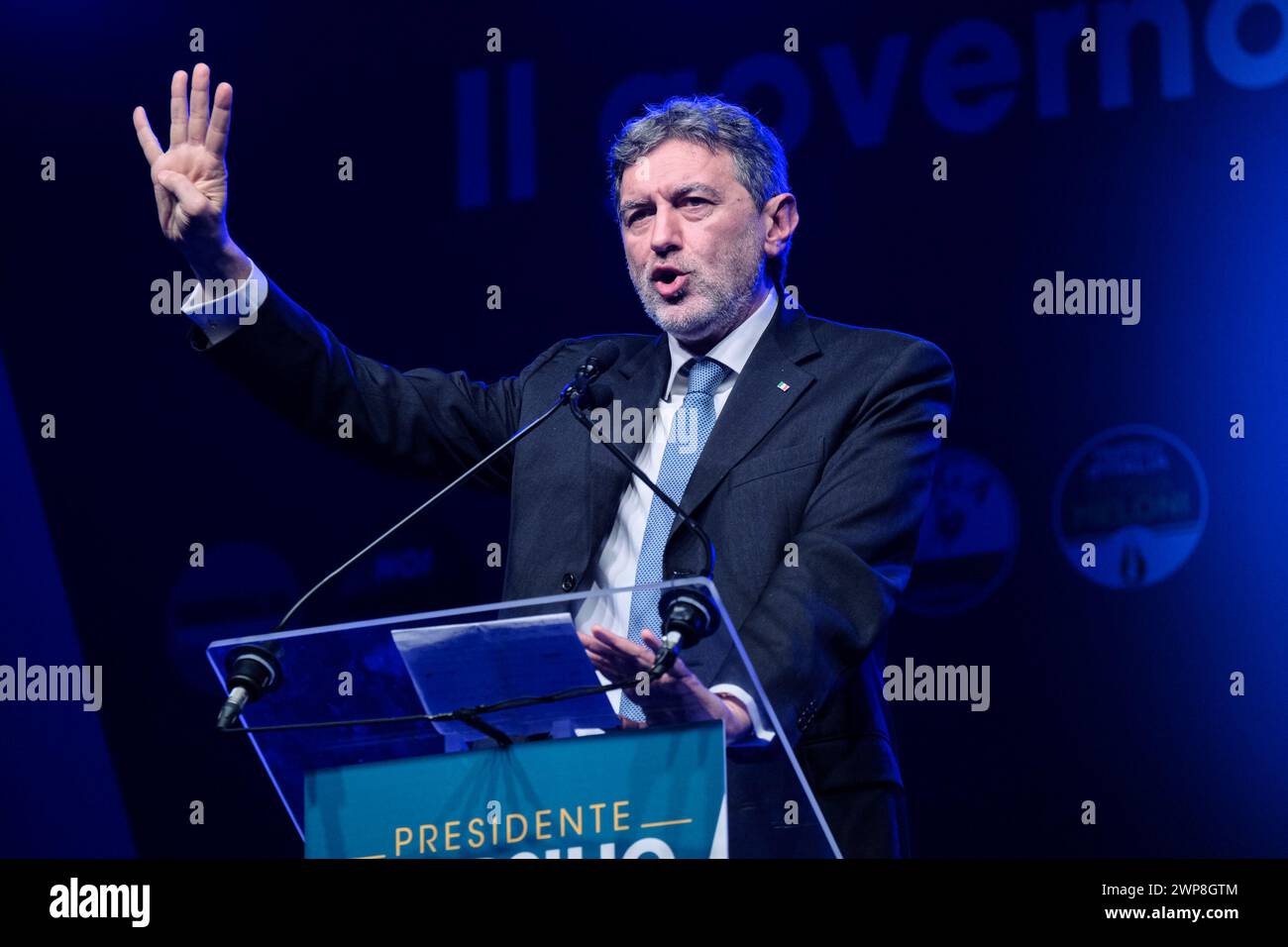 Pescara, Italy. 5 Mar. 2024. Marco Marsilio for the Abruzzo regional ...