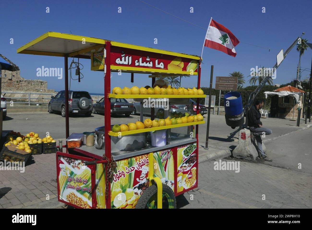 Saida, Lebanon. 05th Mar, 2024. A Lebanese flag seen in Saida, Lebanon ...