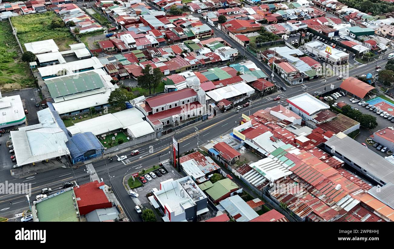 An aerial view of Moravia, Costa Rica in December 2023 Stock Photo - Alamy