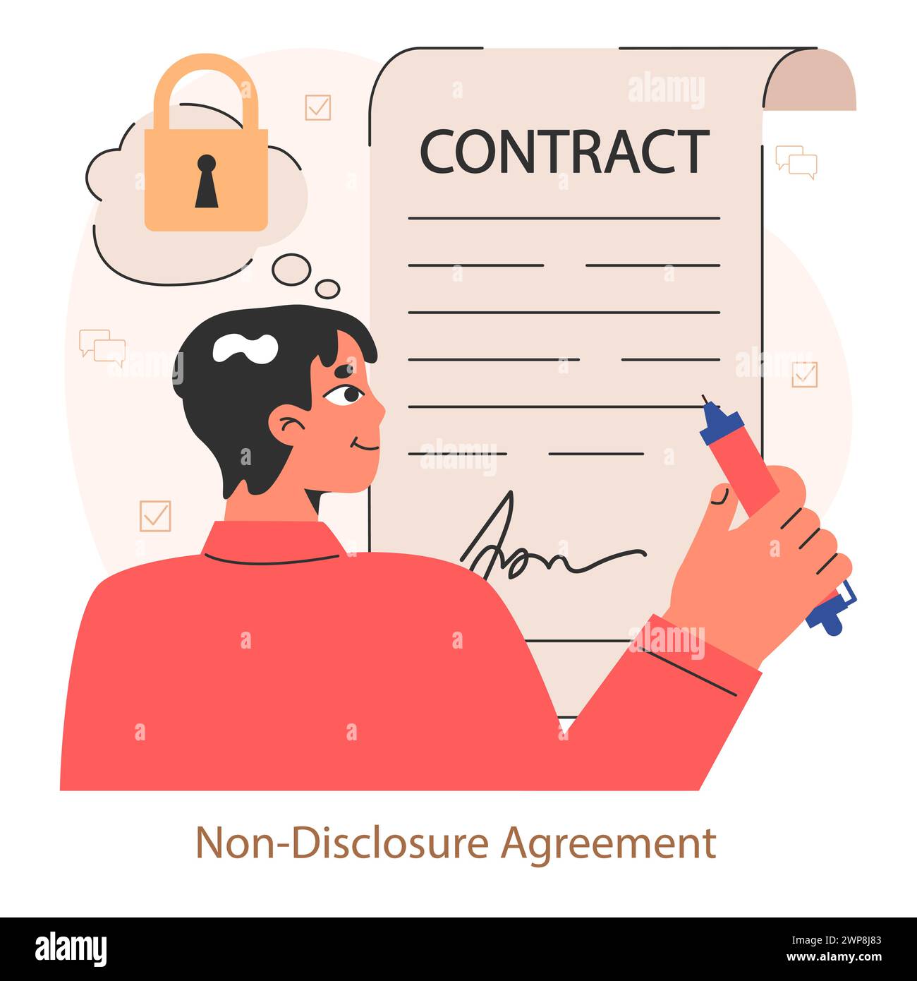 Non-disclosure agreement. Signing a contract, successful negotiation ...