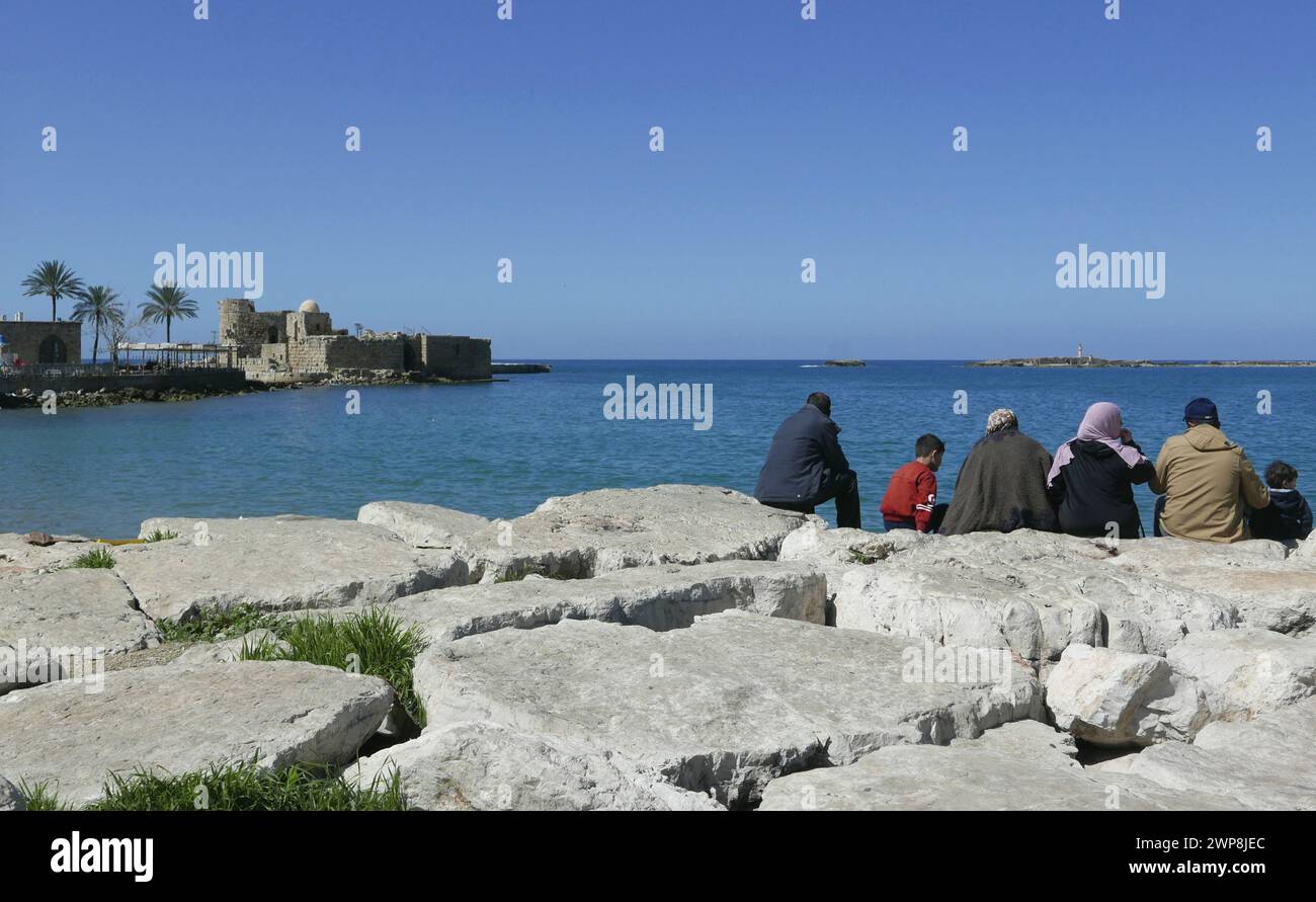 Saida lebanon crusaders sea castle seaside palestinian flag hama hi-res ...