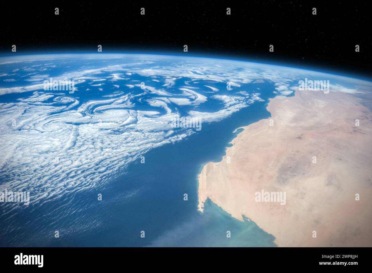 Earth in the space. Earth from space. Coast of Atlantic ocean West ...