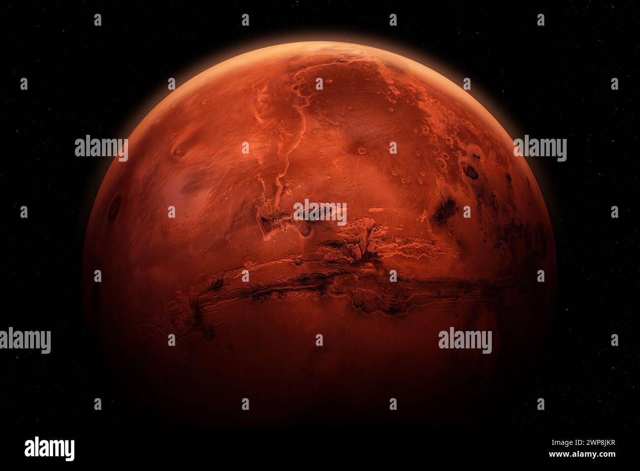 Red planet Mars. Space wallpaper with Mars in outer space. Exploration ...