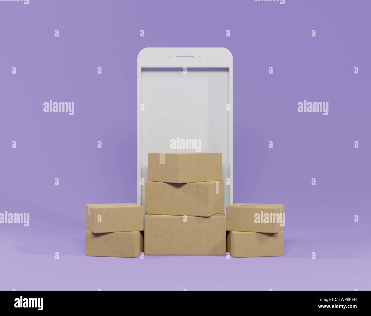 Realistic cardboard box mockup set from side, front view open and ...