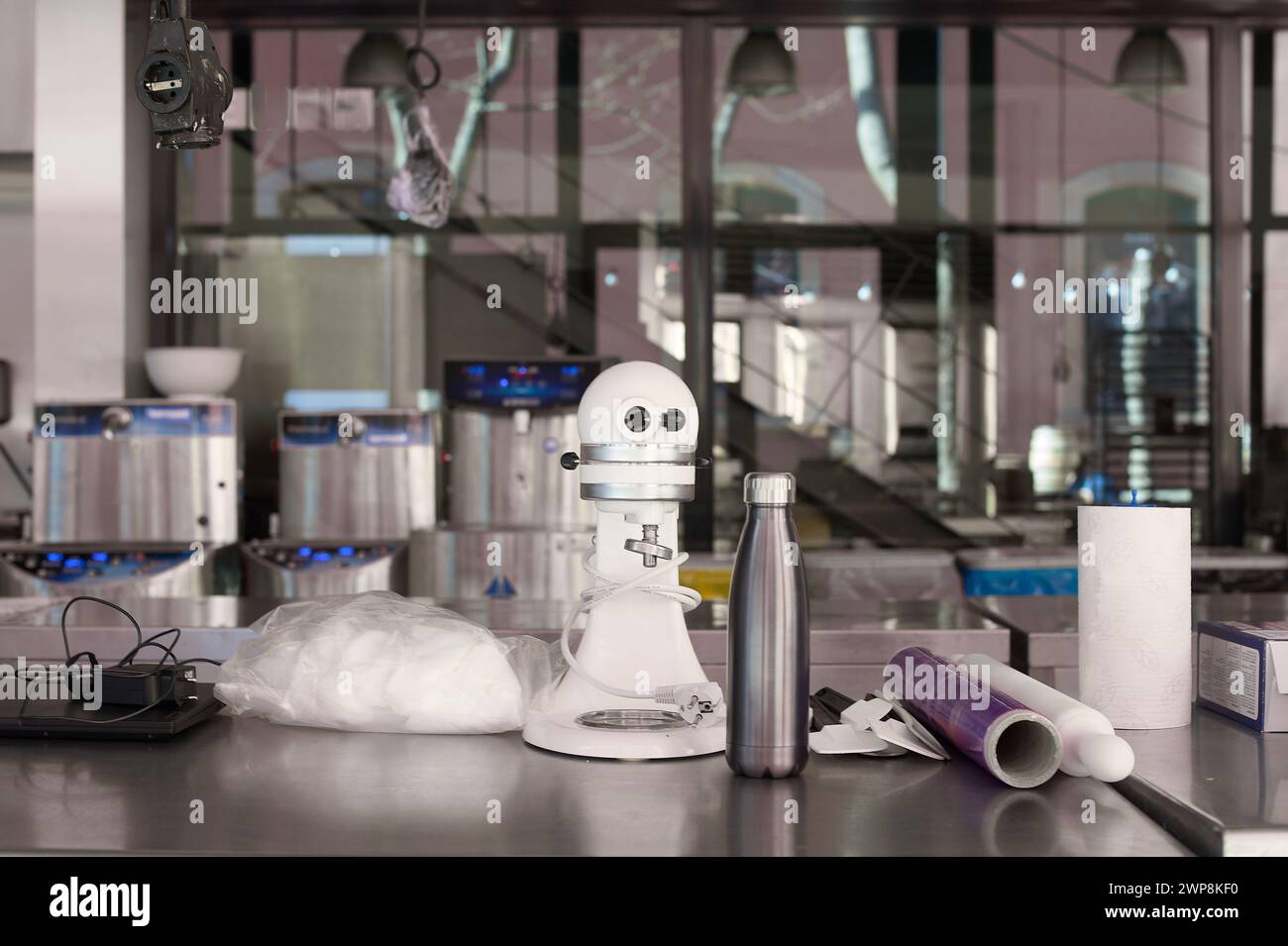 Image of a modern laboratory with a kitchen robot, scientific ...