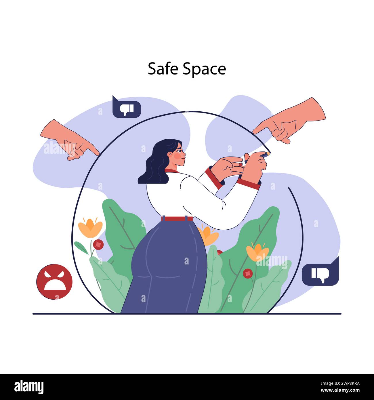 Bullying. Harassment and humiliation victim safe space. Social violence ...