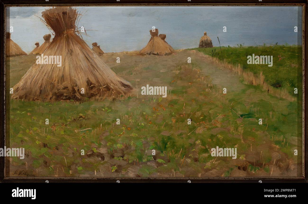 Painting by Stanisław Witkiewicz, circa 1880-1900, showing sheaves of ...