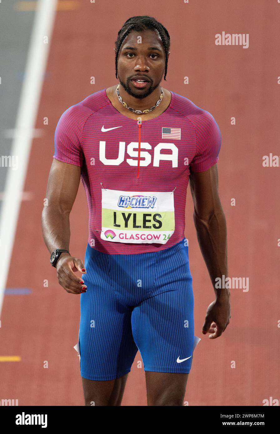 Noah Lyles of the USA competing in the men’s 60m final at the World ...