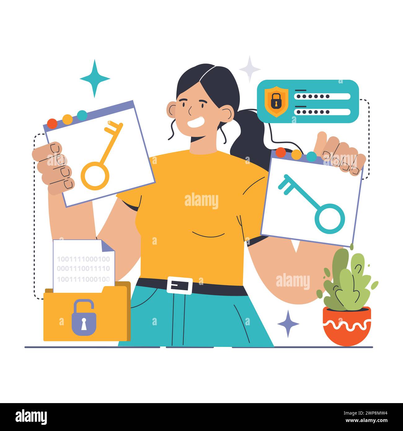 Data encryption. Personal information, internet access or database protection. Cyber security ...