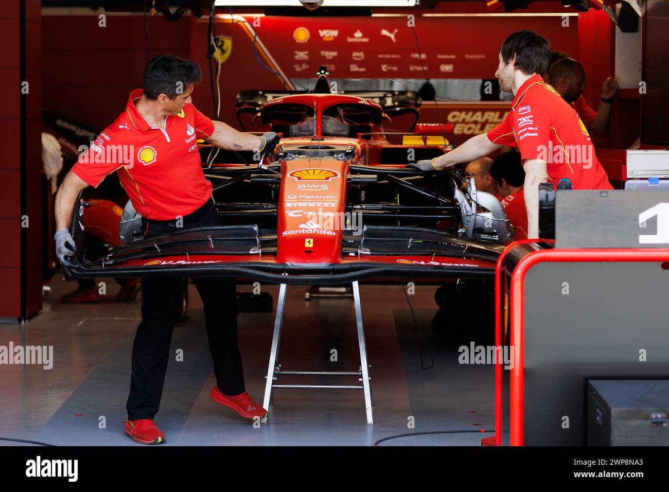 mechanic, mecanicien, mechanics, Scuderia Ferrari SF-24, mechanical detail, during the Formula 1 ...