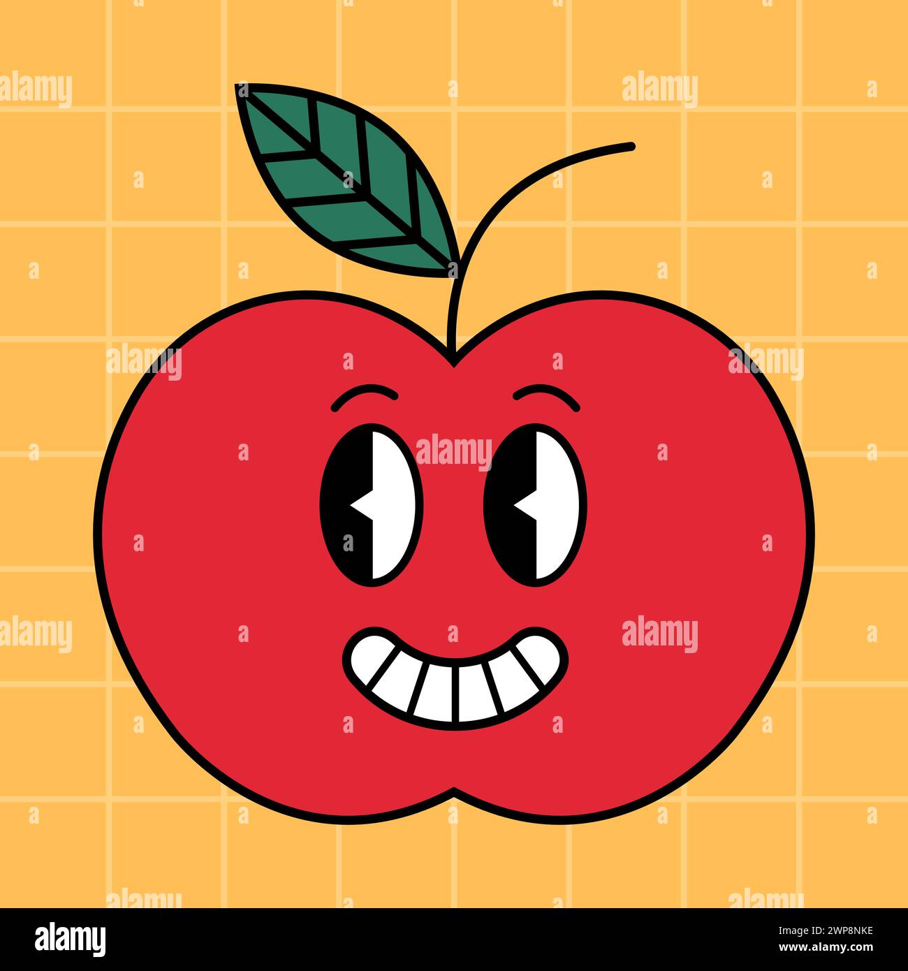 Apple Retro Cartoon Stock Vector Image & Art - Alamy