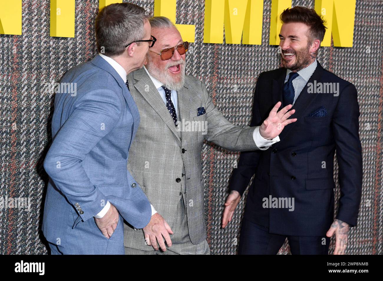 Max Beesley, Ray Winstone und David Beckham bei der Premiere der Netflix-Serie The Gentlemen im ...