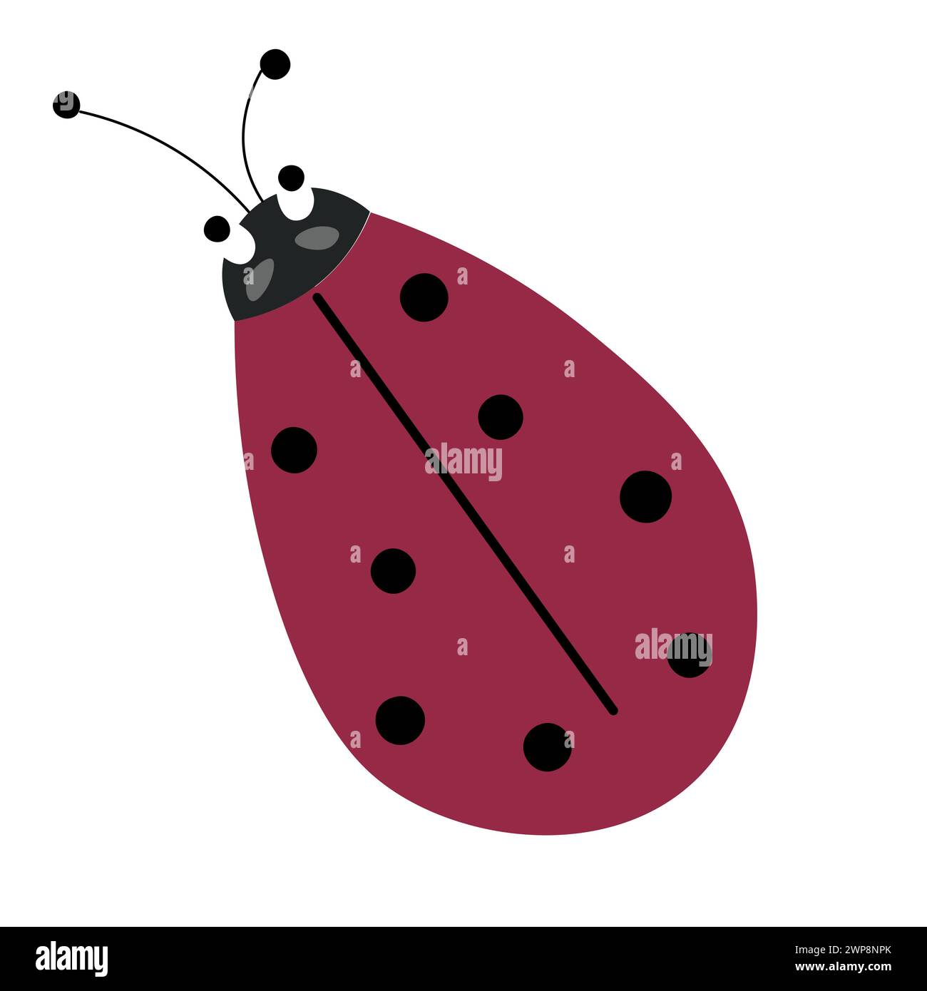 Ladybug or ladybird simple flat design red and black. Vector ...