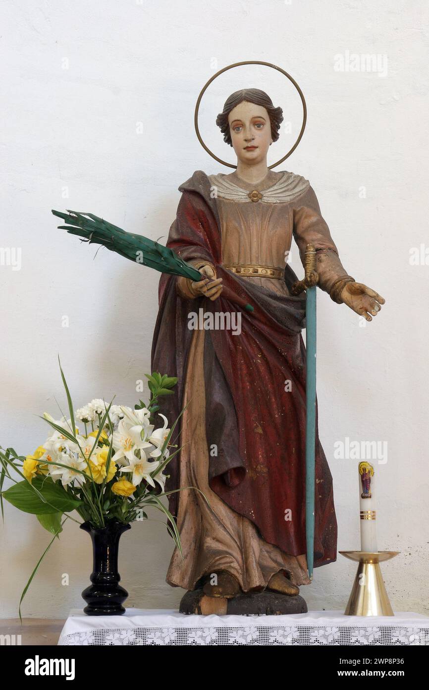 St. Catherine, statue in the Parish church of St. Catherine of ...