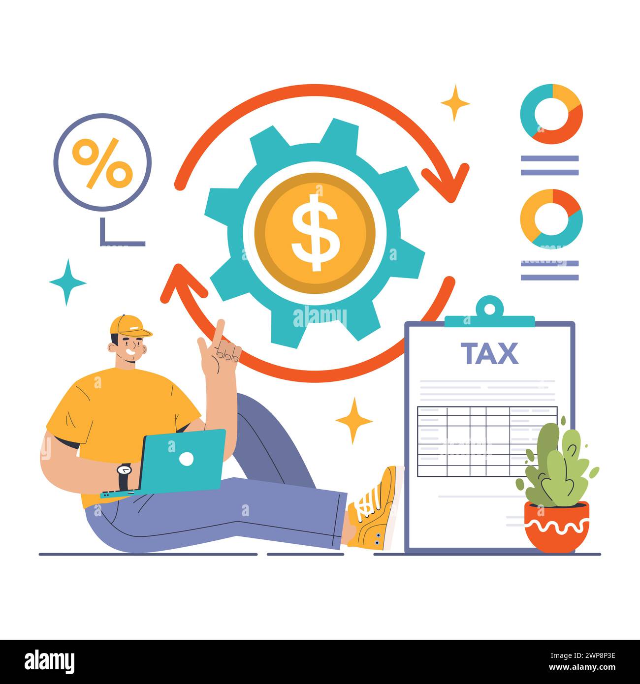 Tax optimization. Financial efficiency, budgeting and economy idea. Taxes planning, declaration ...