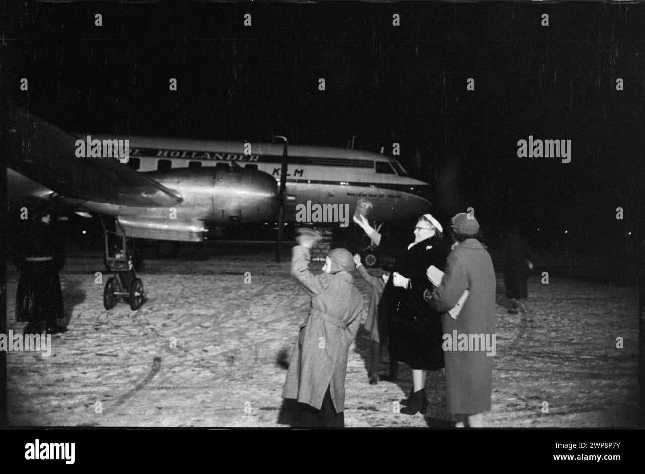 Aircraft stationed on Warsaw Airport apron in 1959, photographed as ...