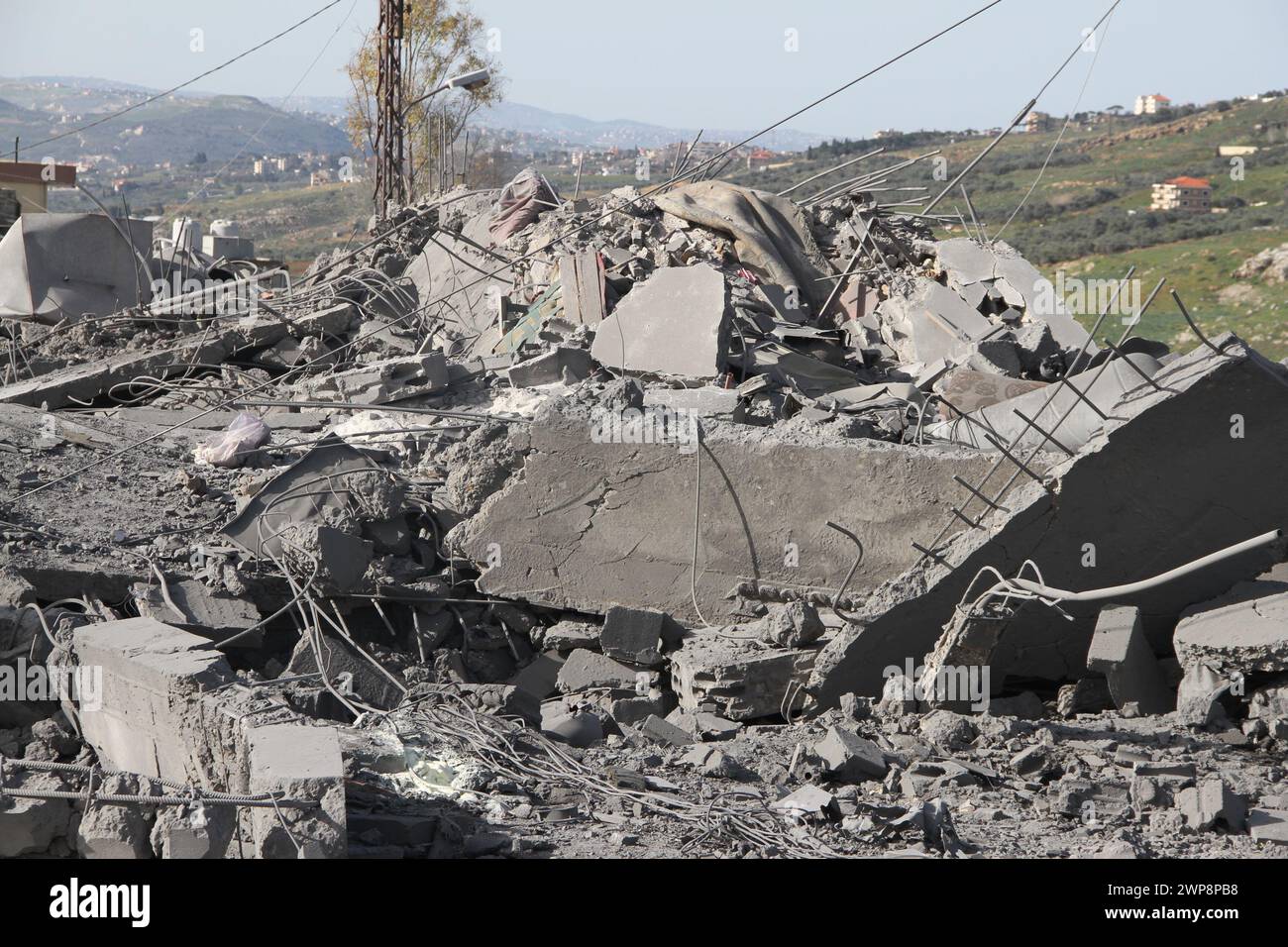 Dibbine, Lebanon. 6th Mar, 2024. This photo shows the rubble left by ...