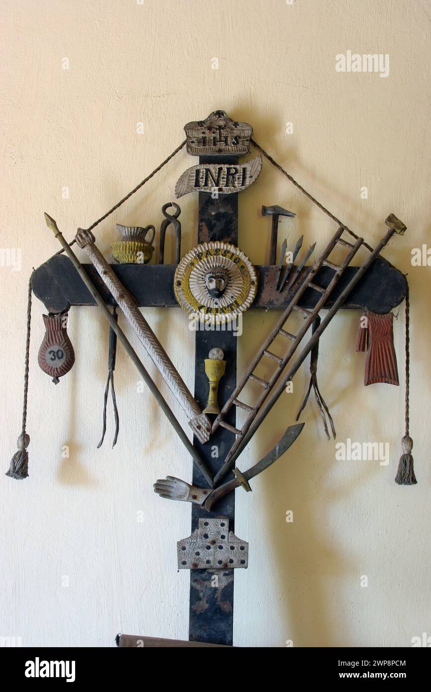 Cross with symbols of Jesus' passion, Church of Our Lady of Health in ...