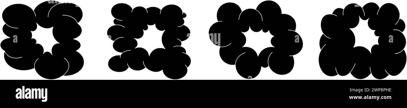 Collection of abstract speech bubble shapes. Cartoon graffiti, trendy ...