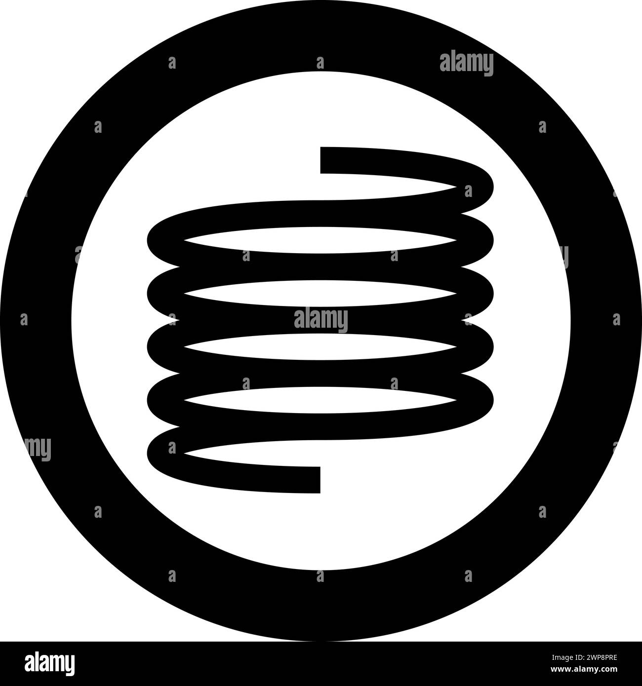 Metal spring flexible icon in circle round black color vector ...