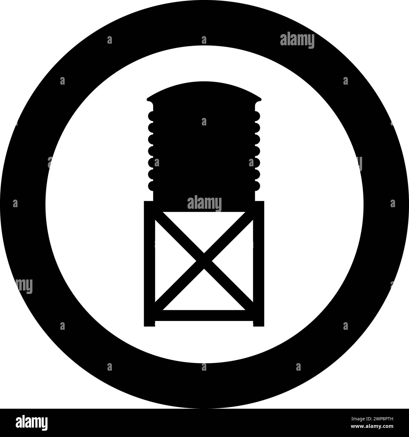 Round water tank tower Black and White Stock Photos & Images - Alamy