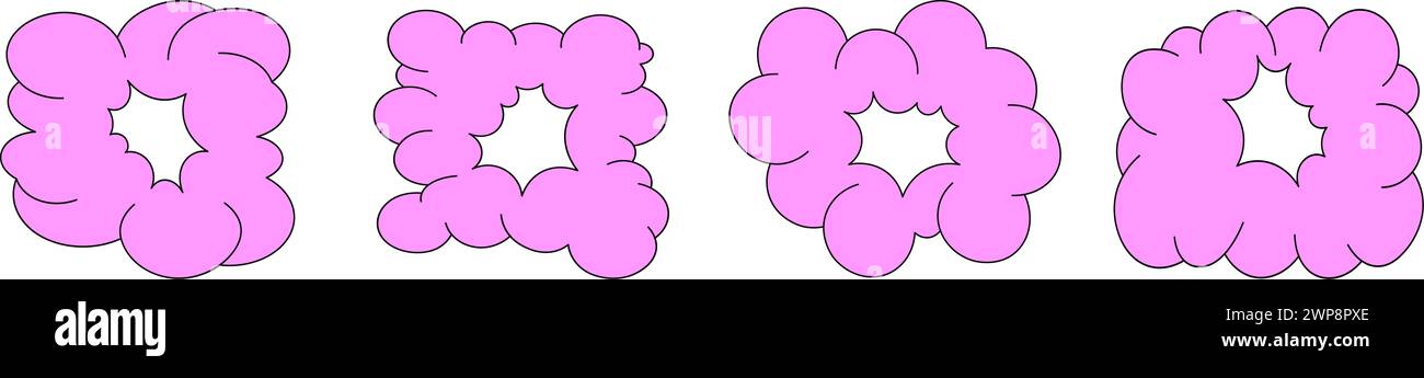 Collection of abstract speech bubble shapes. Cartoon graffiti, trendy ...