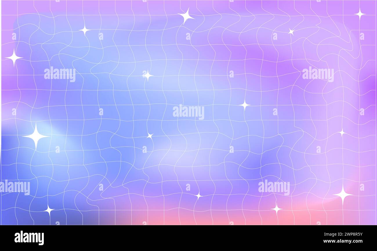 Groovy retro checkered wavy background. Stylish holographic backdrop ...