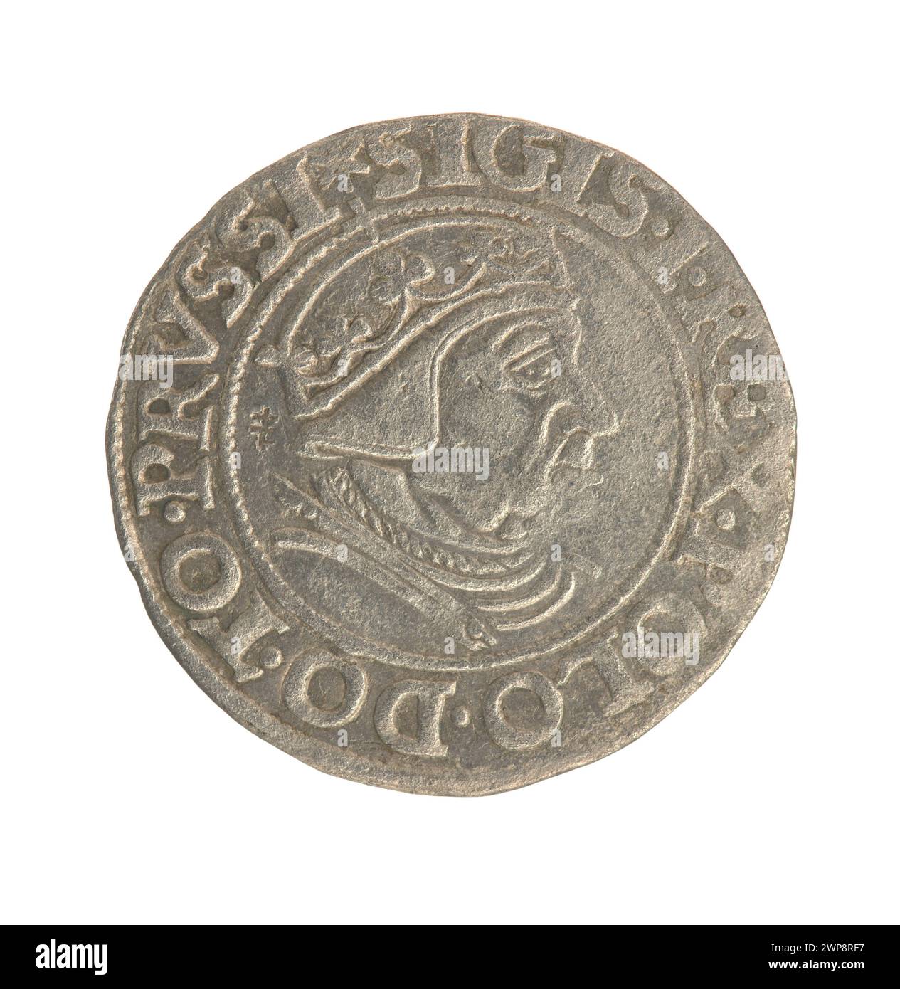 Minted copper penny from Gdańsk in 1538 under King Zygmunt I Stary ...